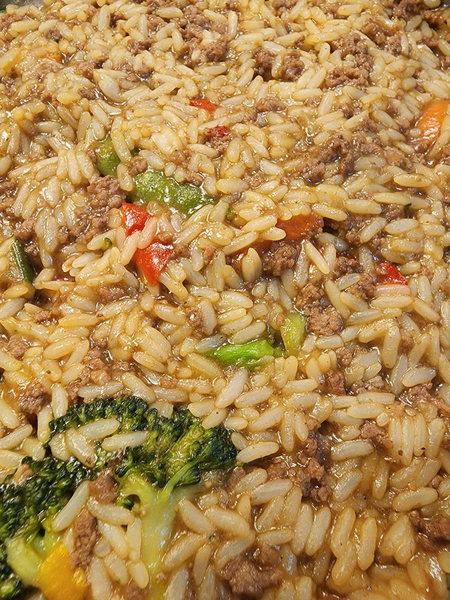 Bourbon Beef with Rice – Swartz Foods